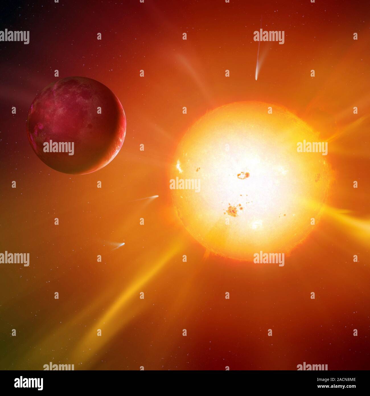 Solar system formation. Computer artwork of a protoplanet inside the ...