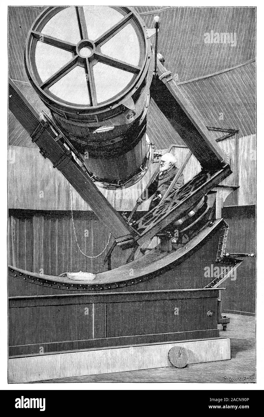 Janssen at Meudon Observatory. 19th-century artwork of the French ...