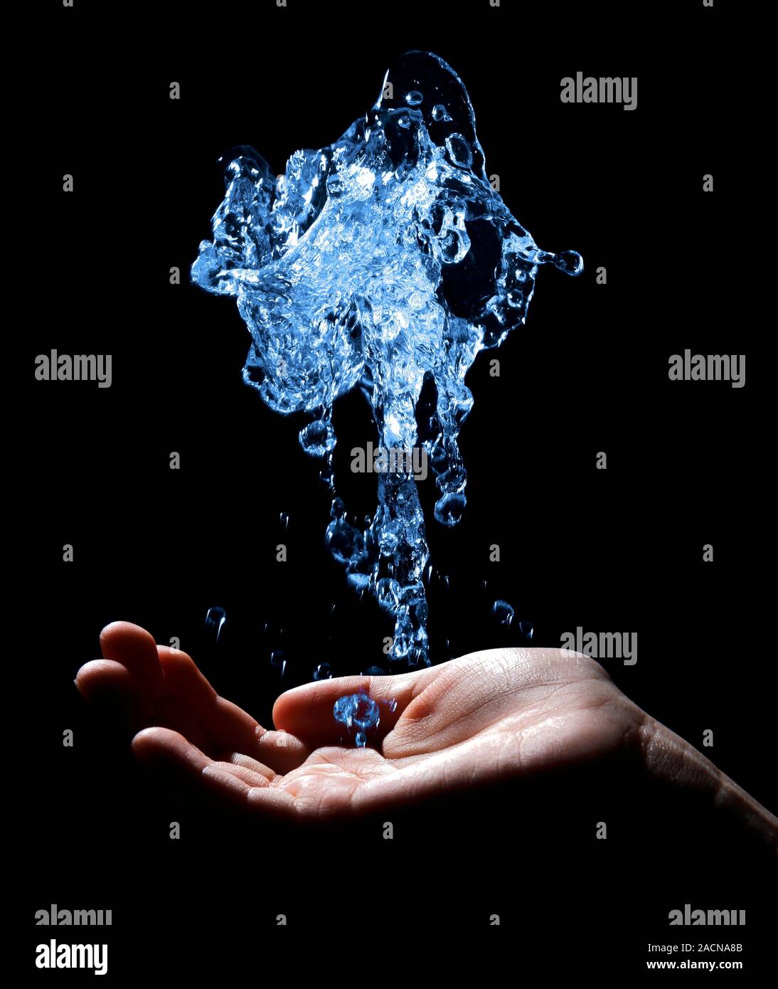 Person catching water Stock Photo - Alamy