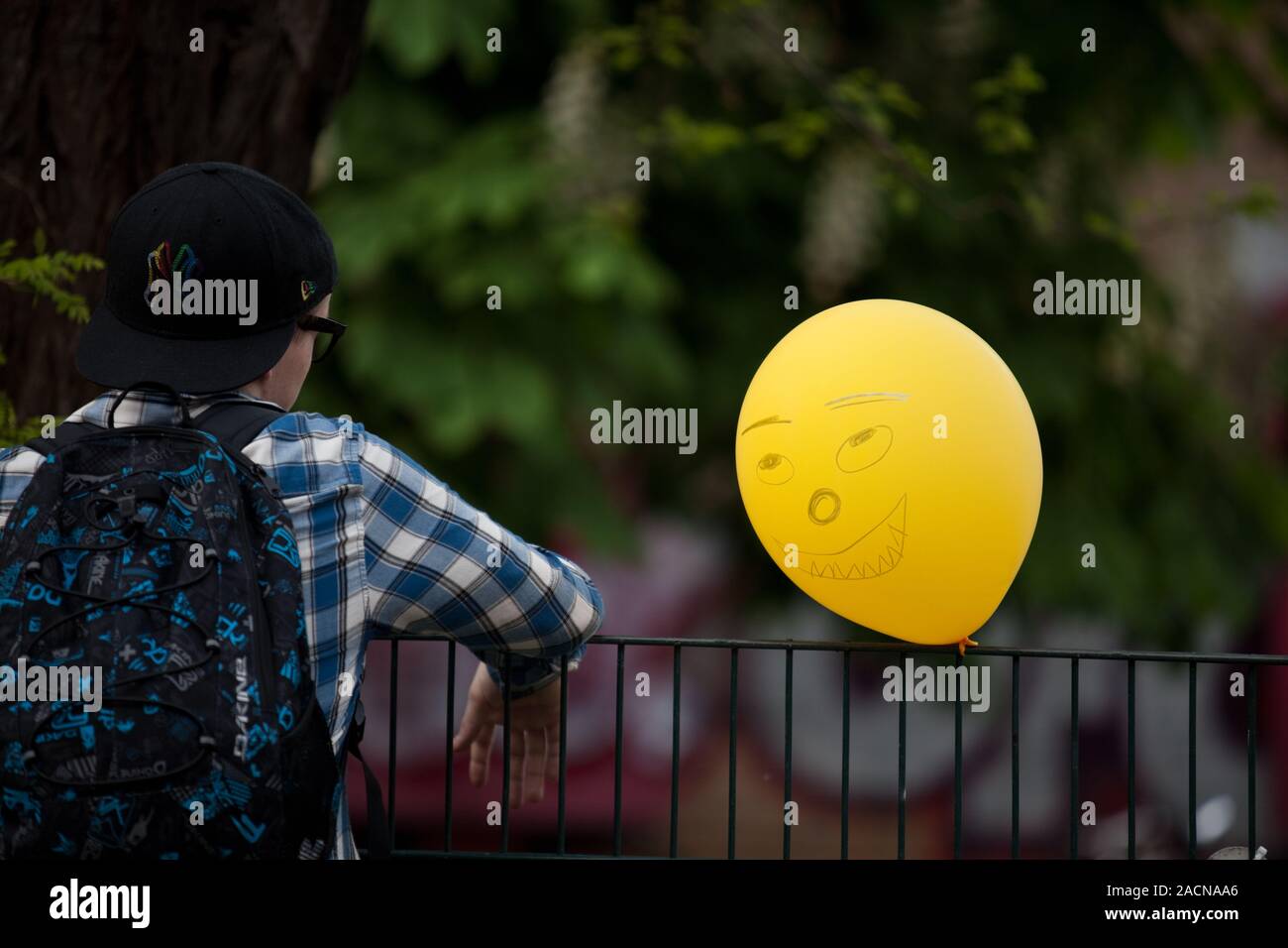 boy with balloon Stock Photo - Alamy