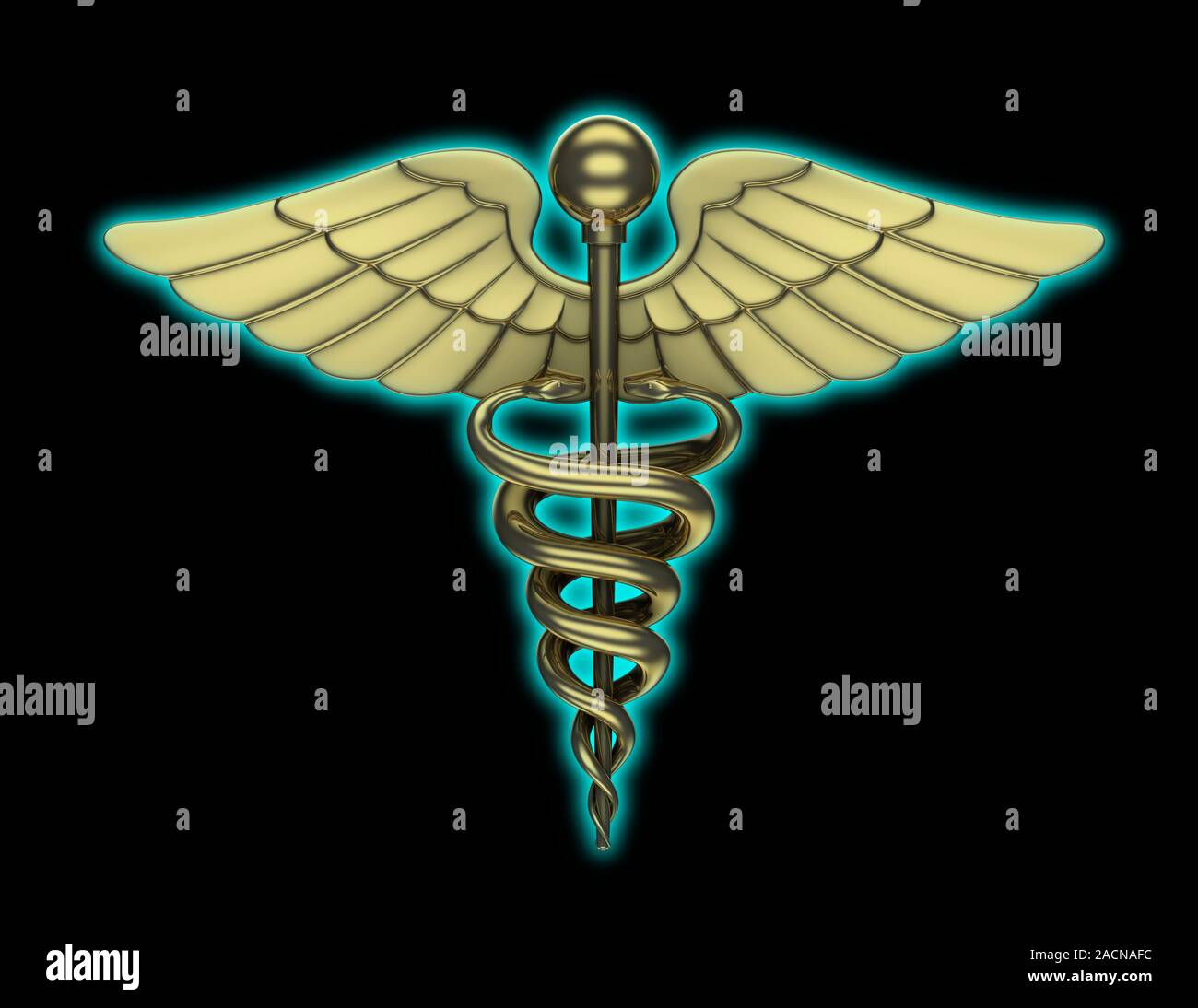 Caduceus, computer artwork. The caduceus is the traditional symbol of ...