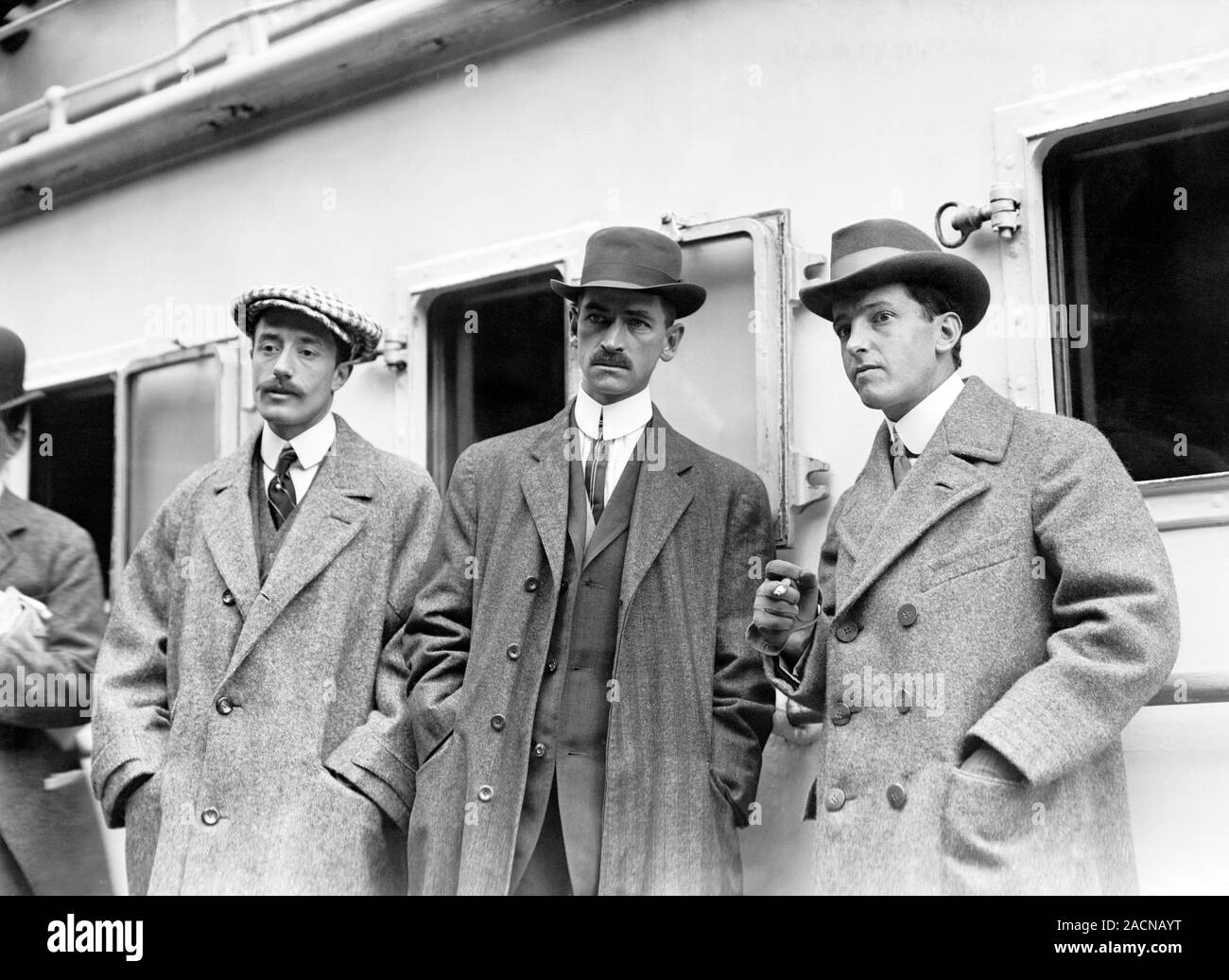French and US aviation pioneers. From left, they are French aviator ...
