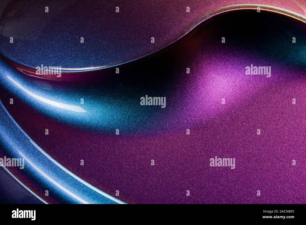 Iridescent paint. Close-up of the surface of an object coated in ...
