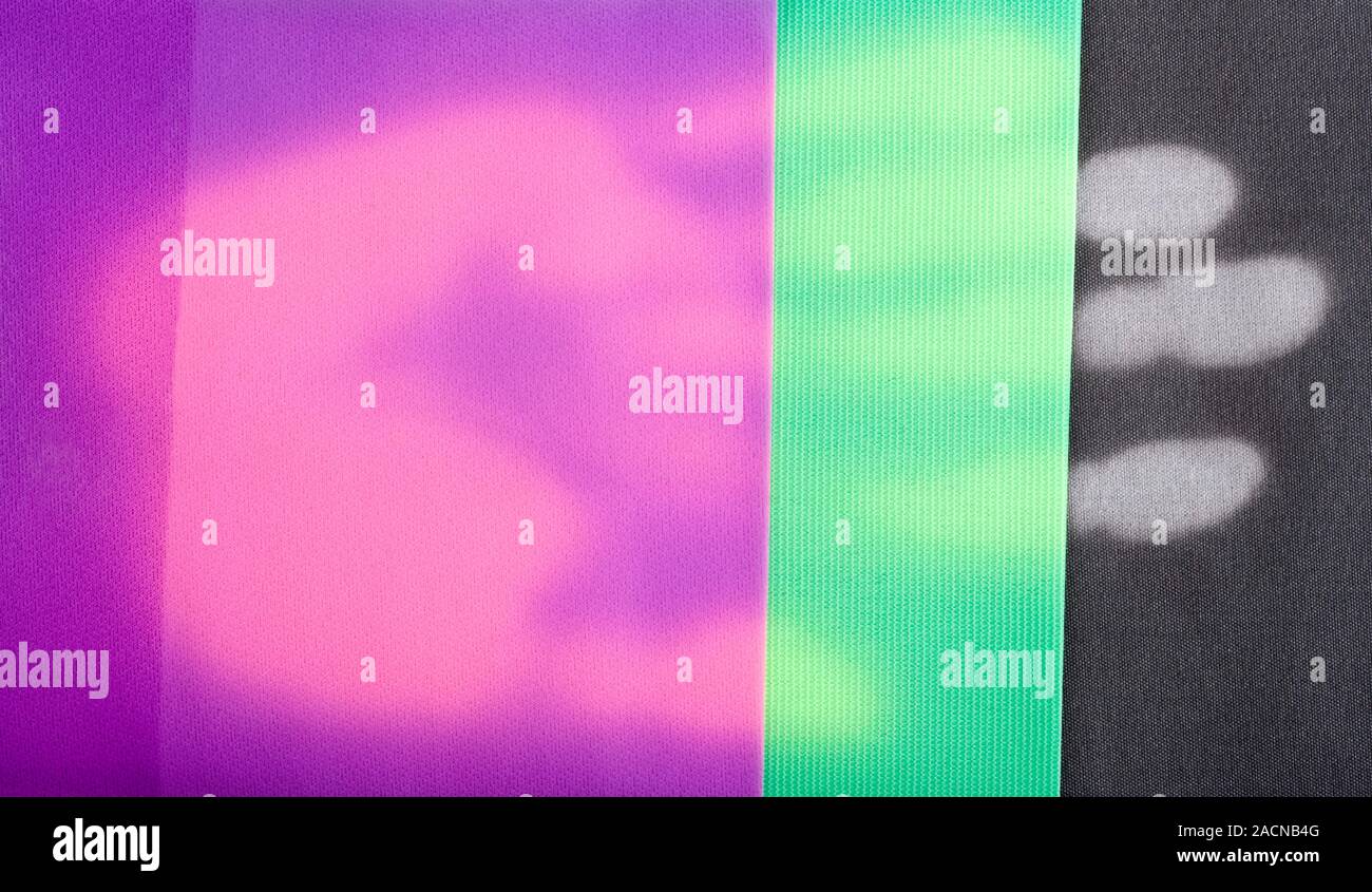 Heat-sensitive paints. Heat signature of a human hand left on surfaces ...