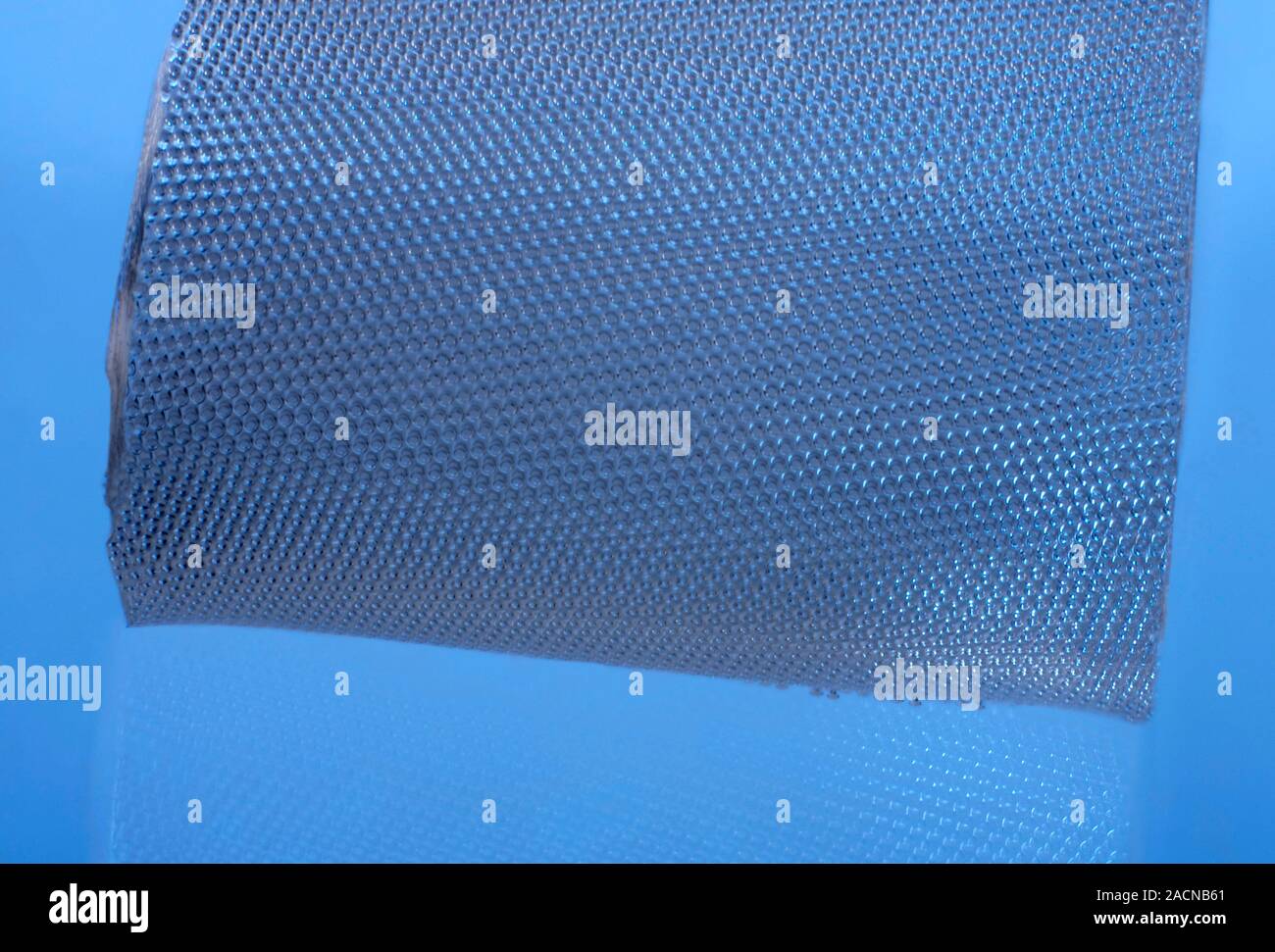 Artificial gecko feet adhesive. Close up view showing the surface of a ...