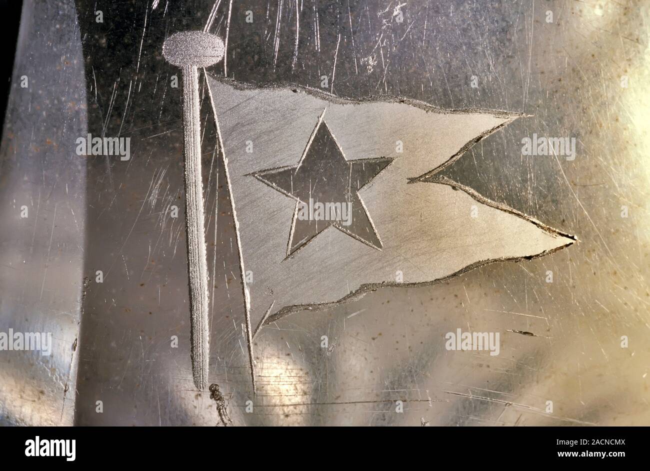 White Star Line emblem. Close-up of the White Star Line emblem on a ...