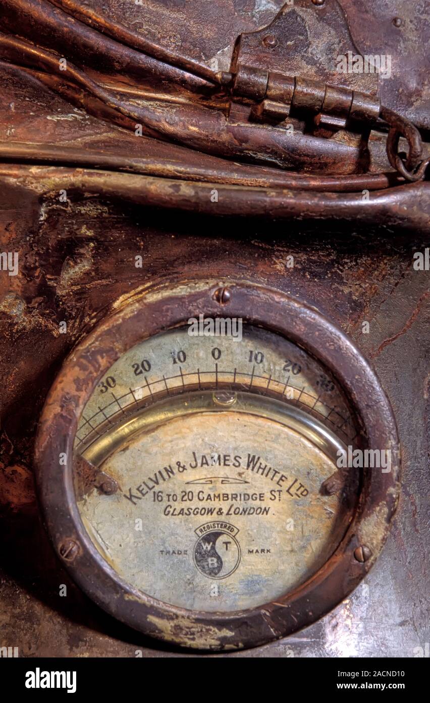Inclinometer recovered from the RMS Titanic. This instrument was used ...