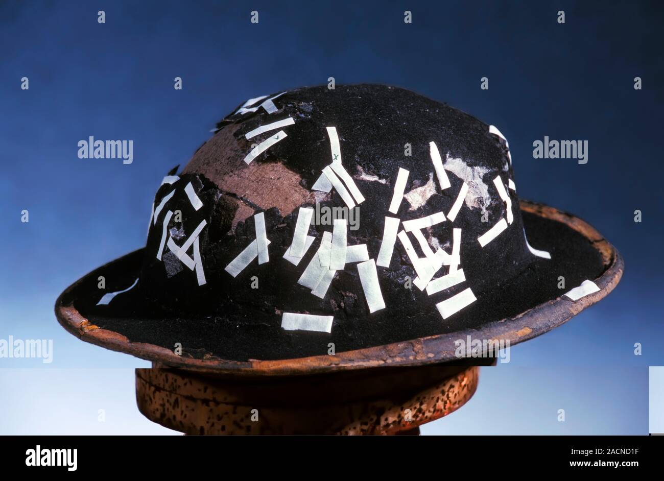 Hat recovered from the RMS Titanic. This felt hat is undergoing ...