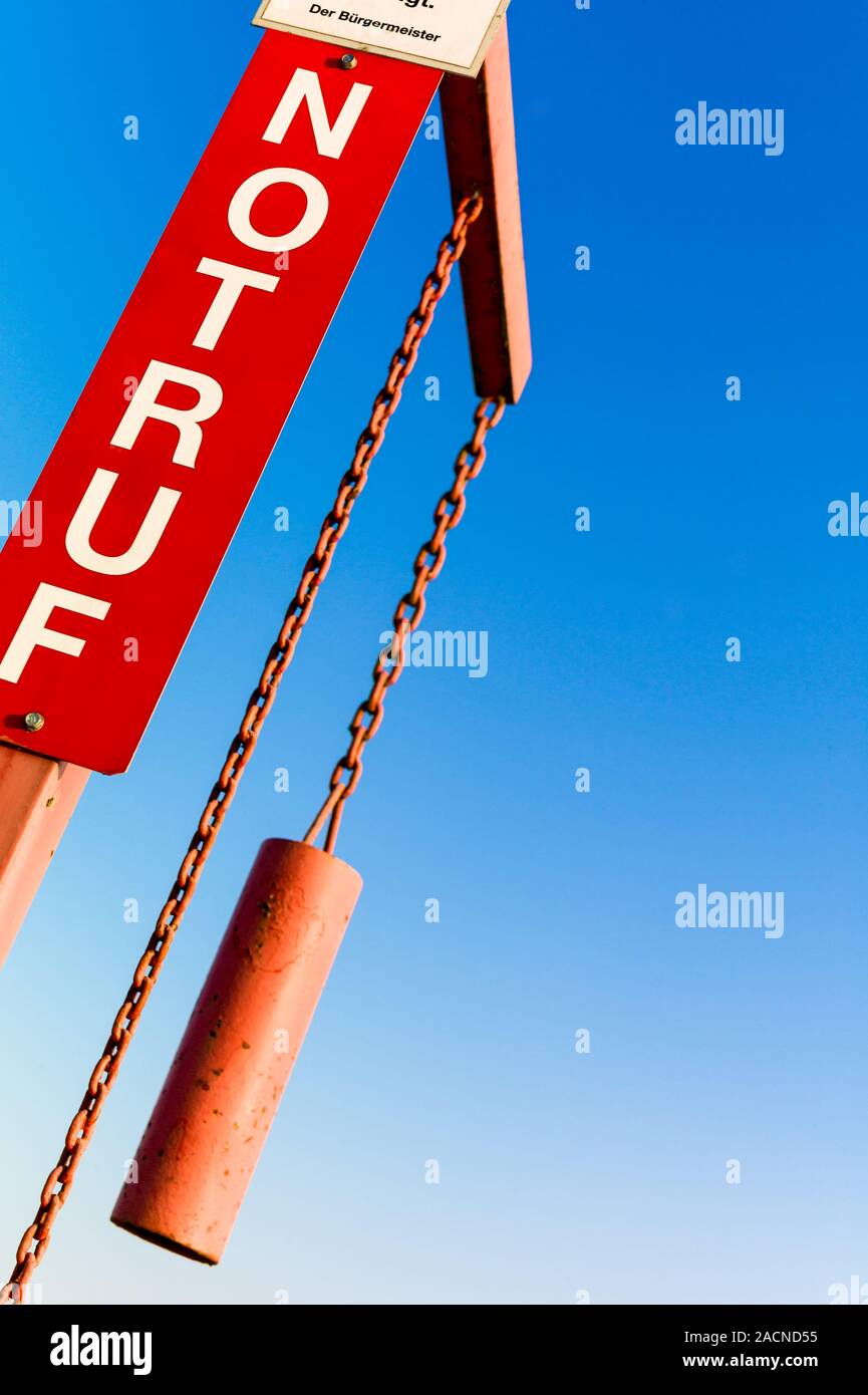 Sign with lettering Emergency call Stock Photo - Alamy