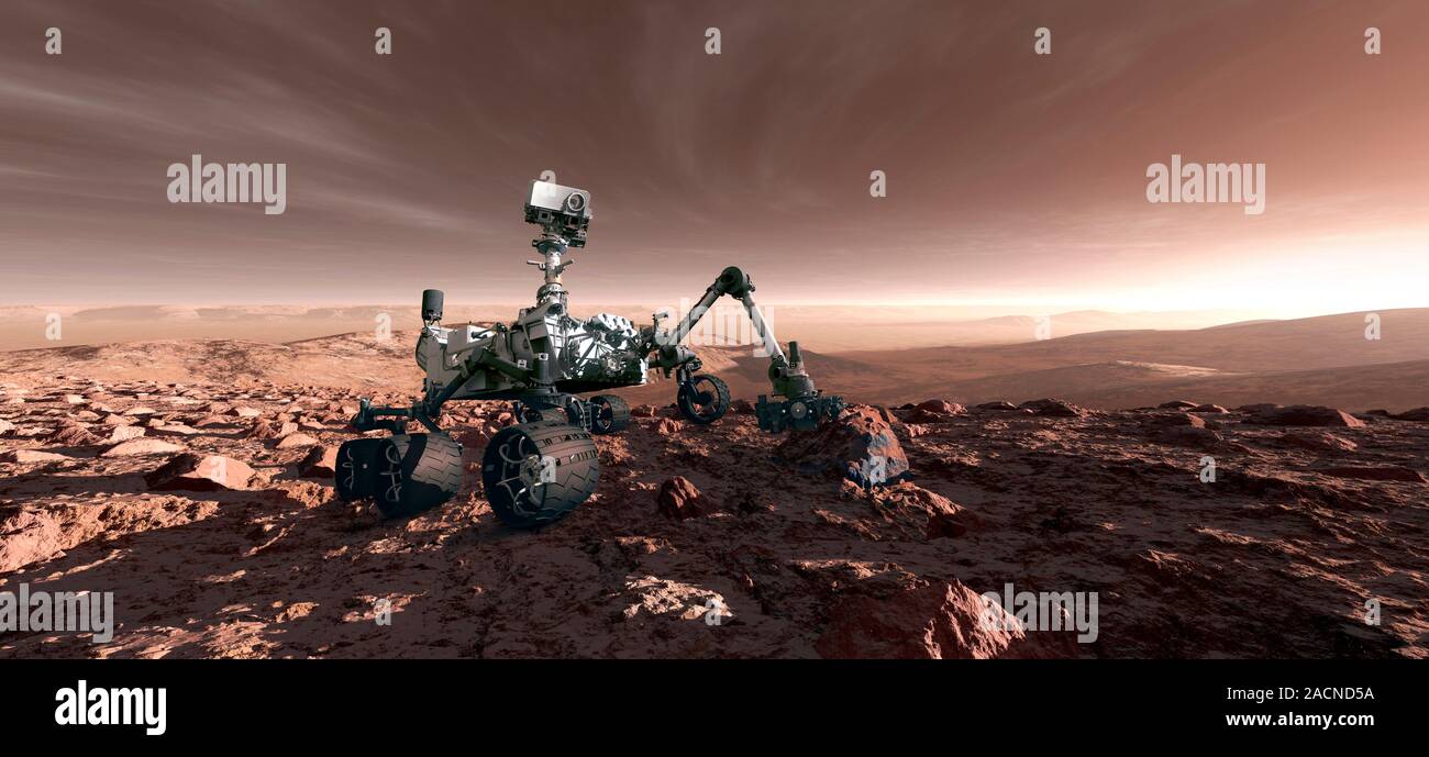 Curiosity rover. Computer artwork of the Mars Science Laboratory (MSL ...