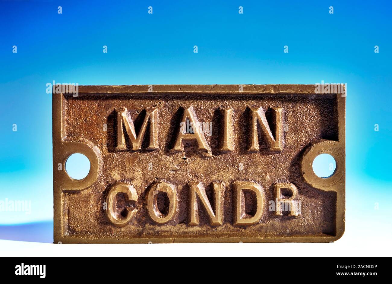 Brass sign recovered from the RMS Titanic. The Titanic was the largest ...