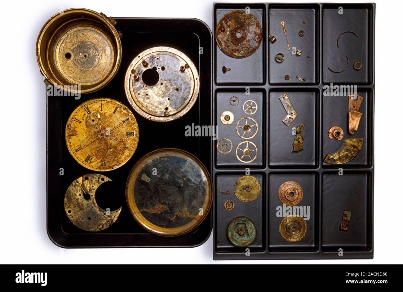 Dismantled clock recovered from the RMS Titanic. It has been dismantled ...