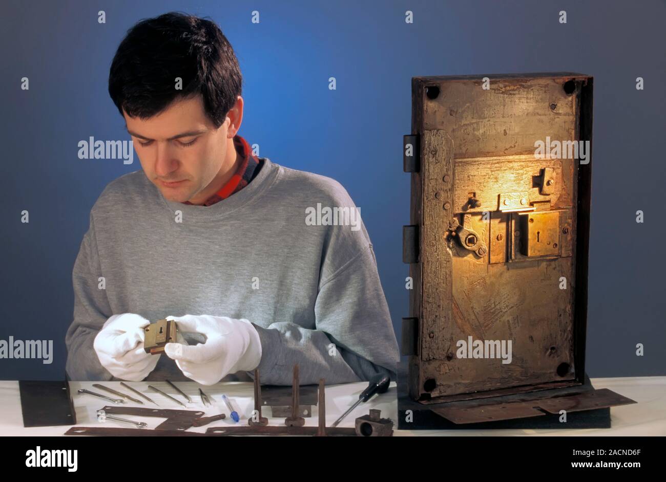 Restoration of the door of the officer's safe recovered from the RMS ...
