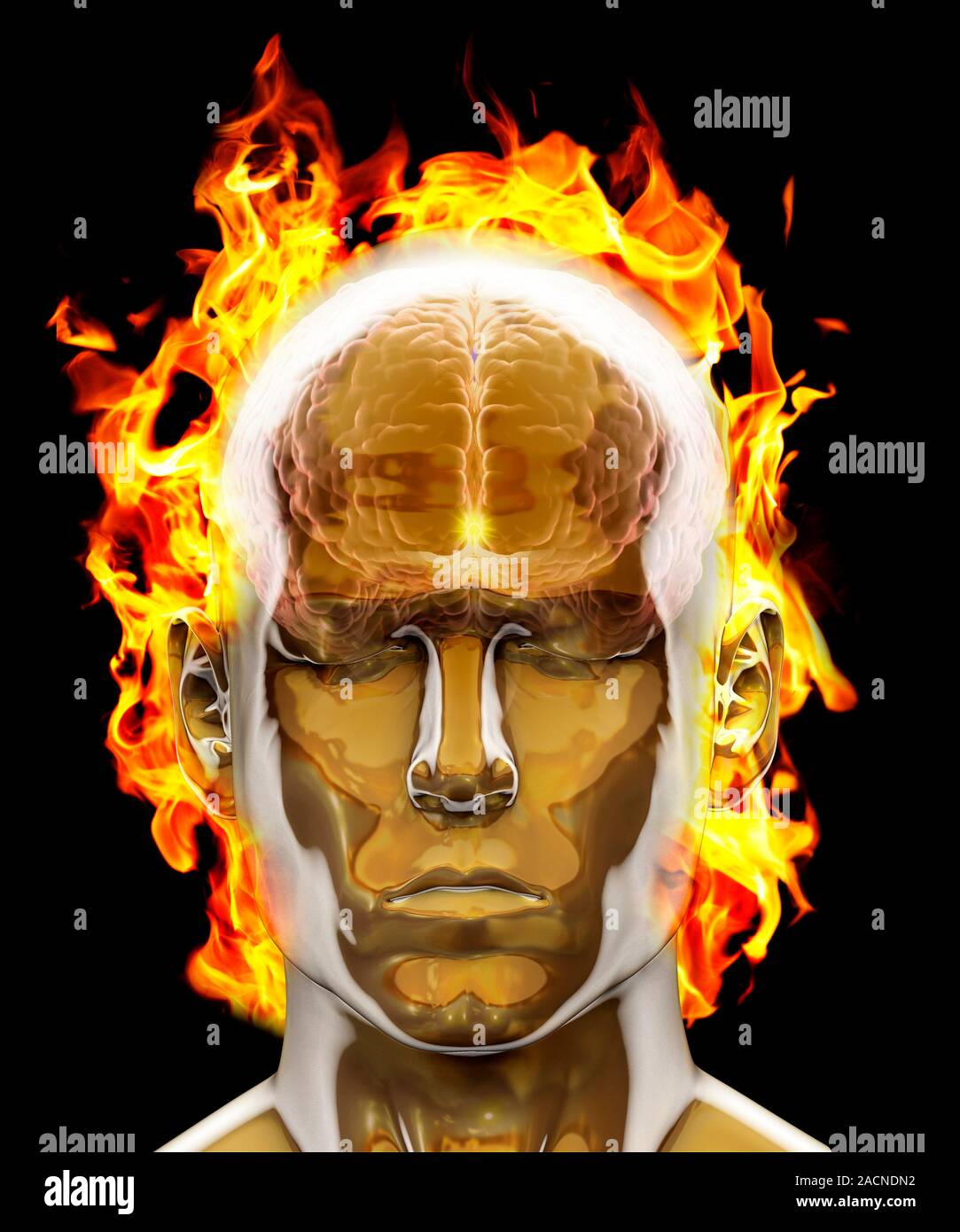 Psychic brain, conceptual image. Artwork showing the human brain and ...