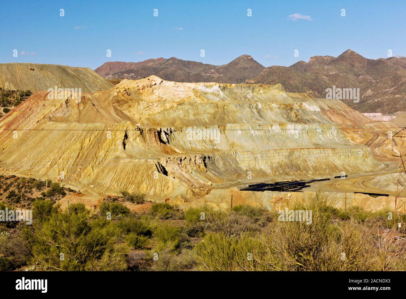 Copper mine. View over the Ray open-cast copper mine, Arizona, USA ...