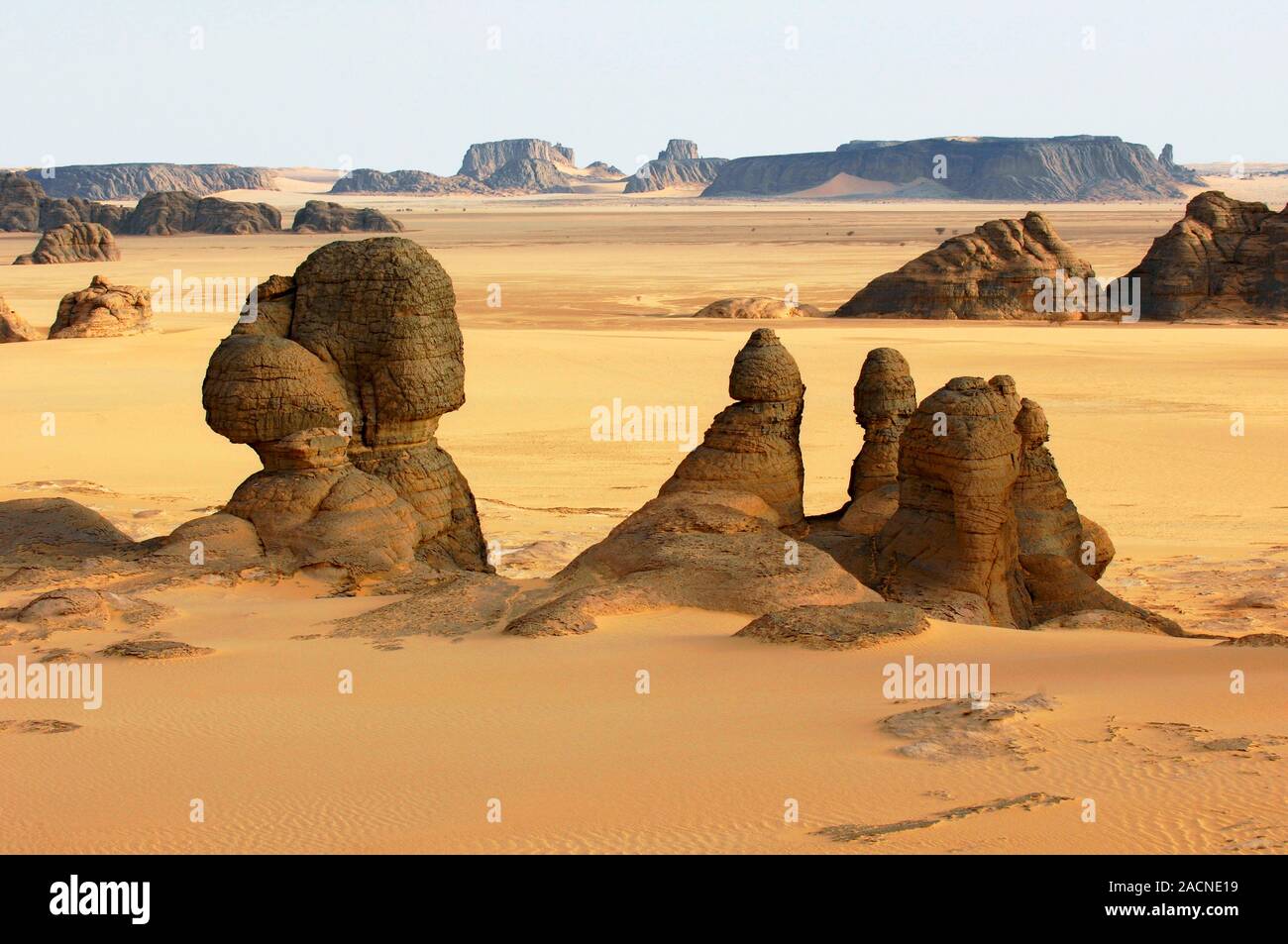 Rock formations, Algerian Sahara. Photographed in the Hoggar Mountains ...