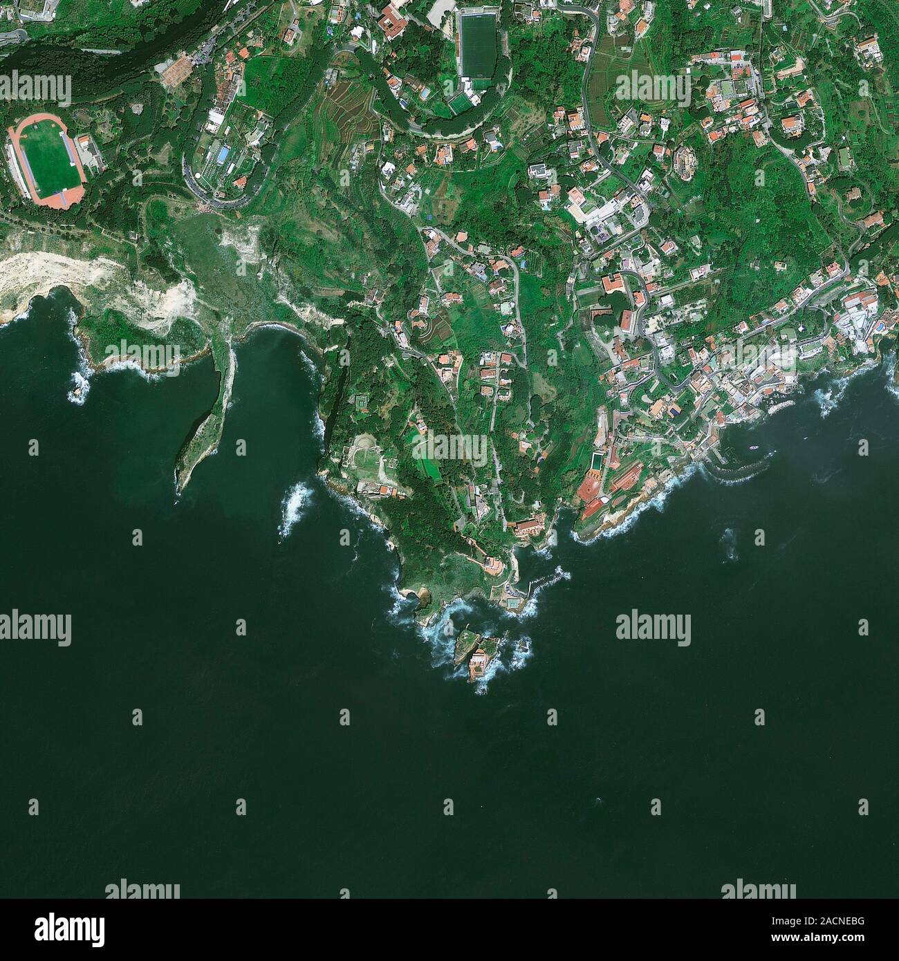 Naples. Satellite image of an area near Naples, Italy, showing the ...