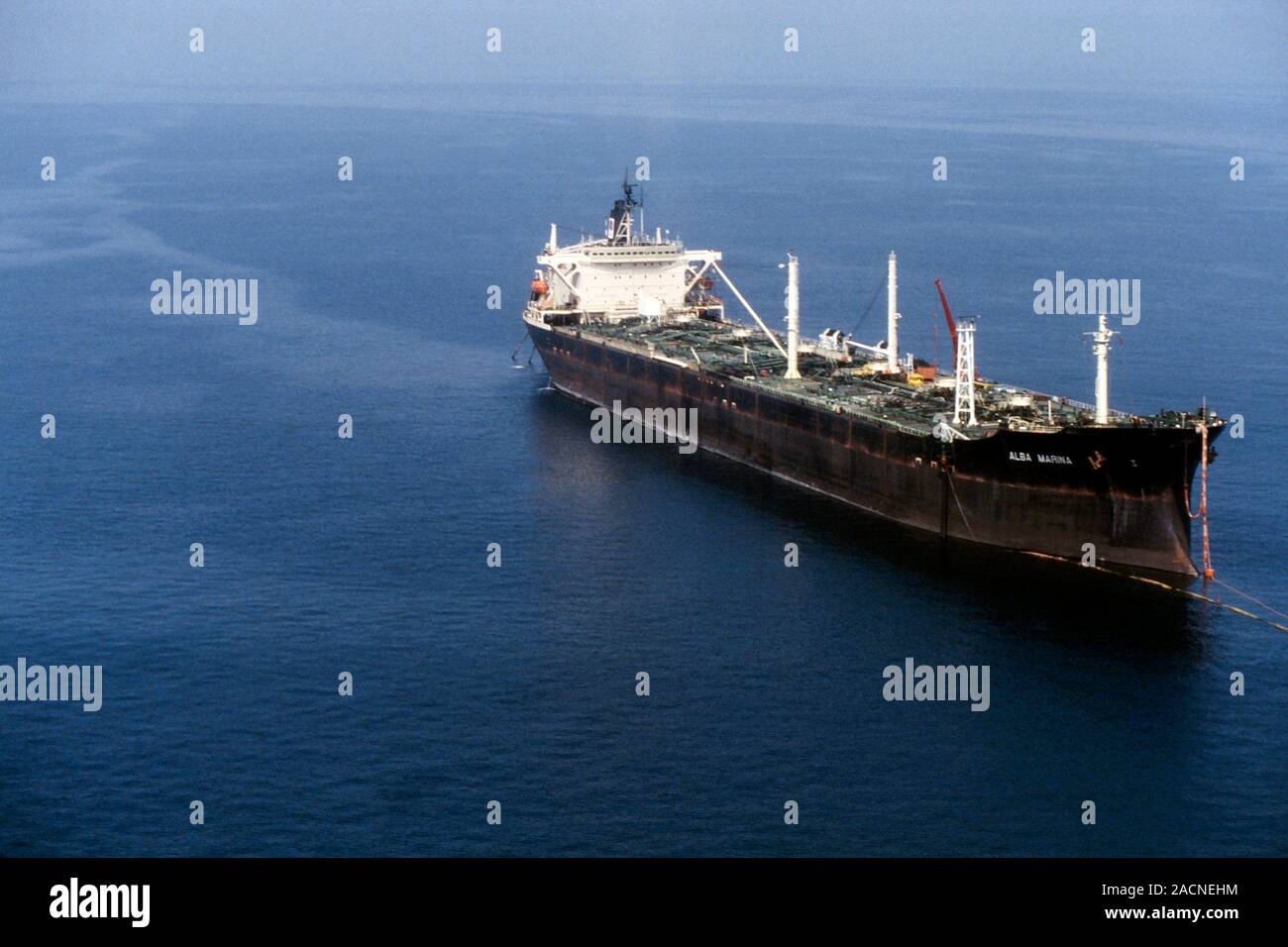 Oil tanker. Alba Marina oil tanker anchored in the Adriatic Sea, Italy ...