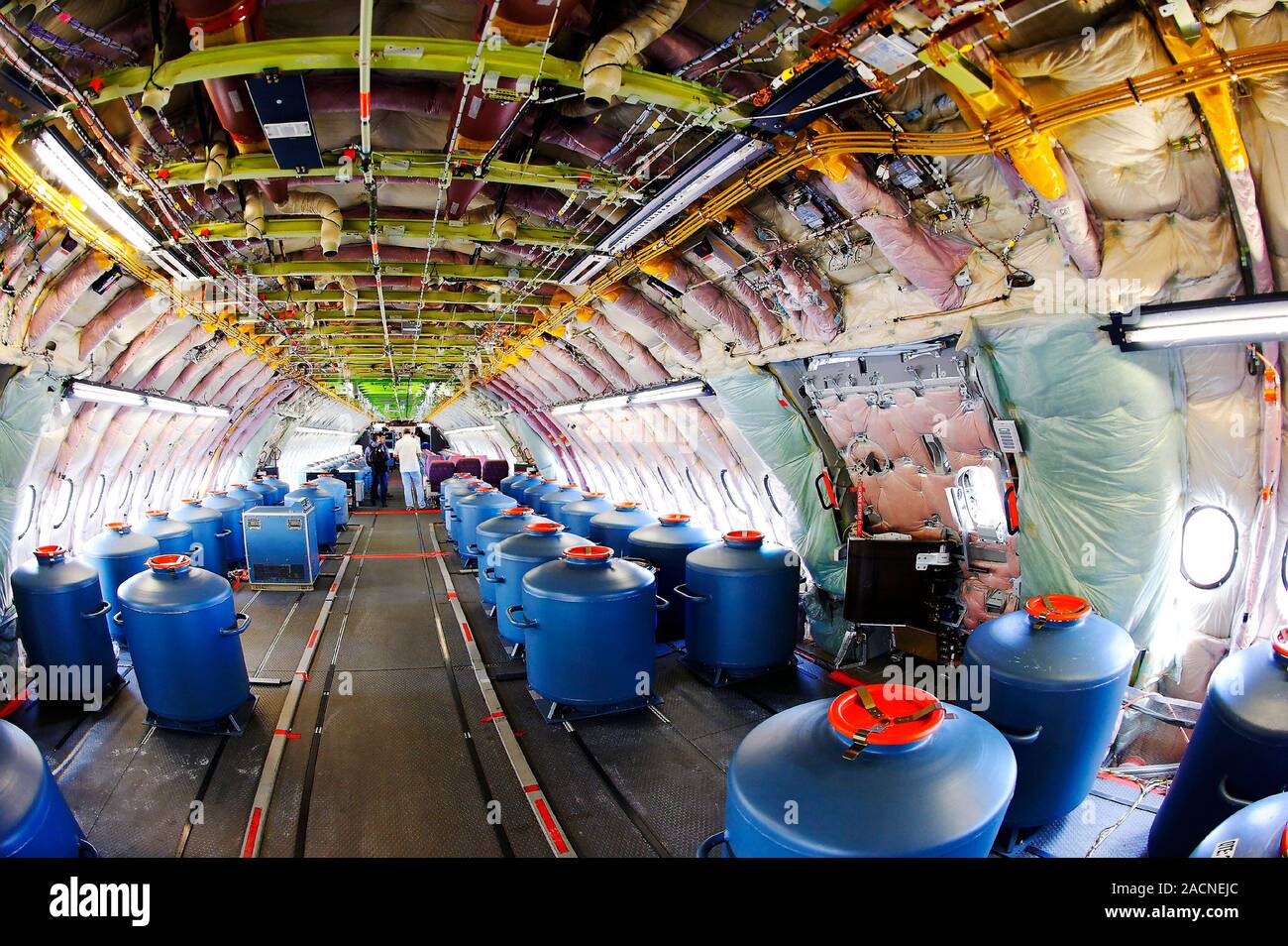 Airbus A380. View inside an Airbus A380 during testing. The A380 is the ...
