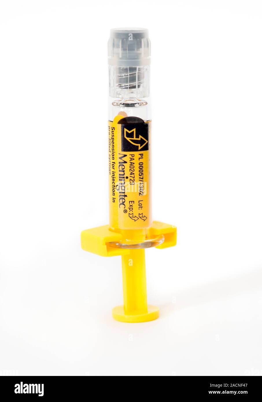 Meningitec meningitis C vaccine. Pre-filled syringe of meningitis C ...