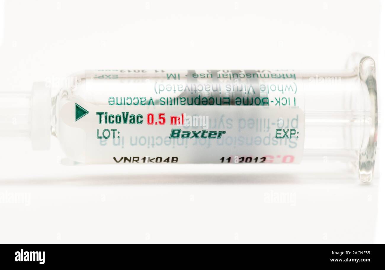 TicoVac tick-bourne encephalitis vaccine. Pre-filled syringe containing ...
