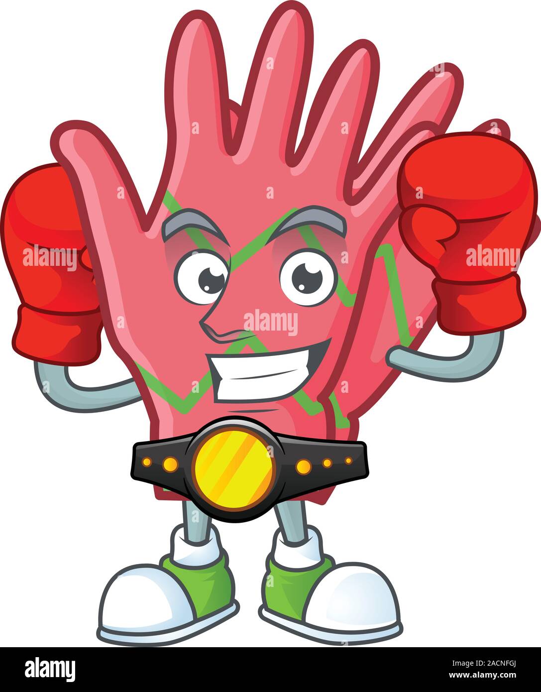 Funny Boxing christmas gloves cartoon character style Stock Vector ...