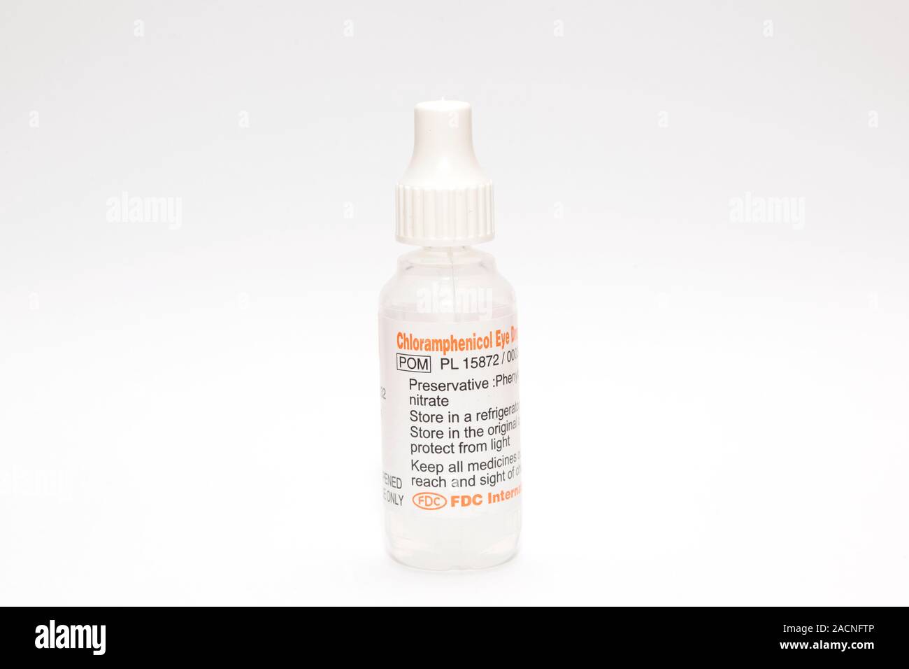 Chloramphenicol eye drops, an antibiotic ointment usually used to treat ...