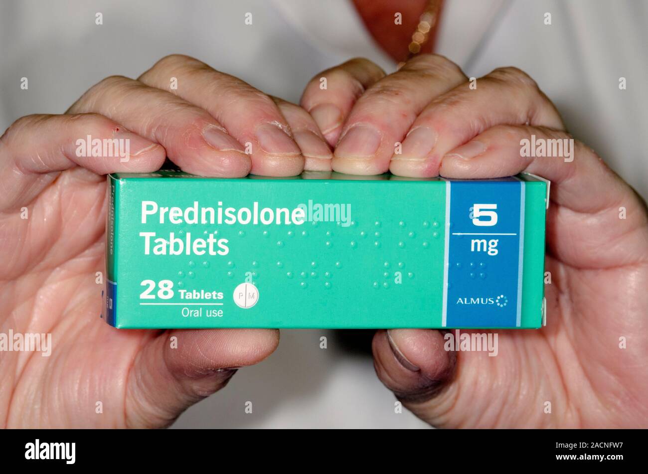 Pack of Prednisolone tablets, a corticosteroid drug used to treat ...