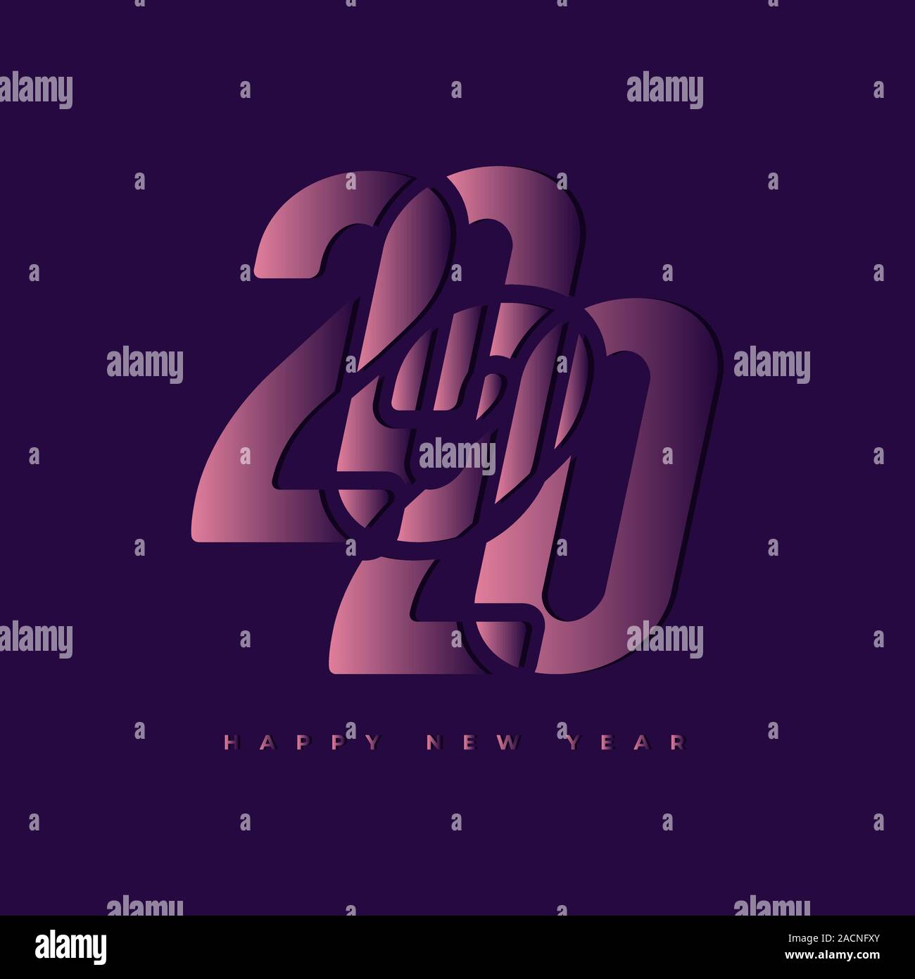 Paper text 2020 happy Stock Vector Images - Alamy