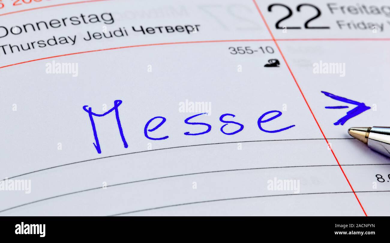 Entry in calendar: Fair Stock Photo - Alamy