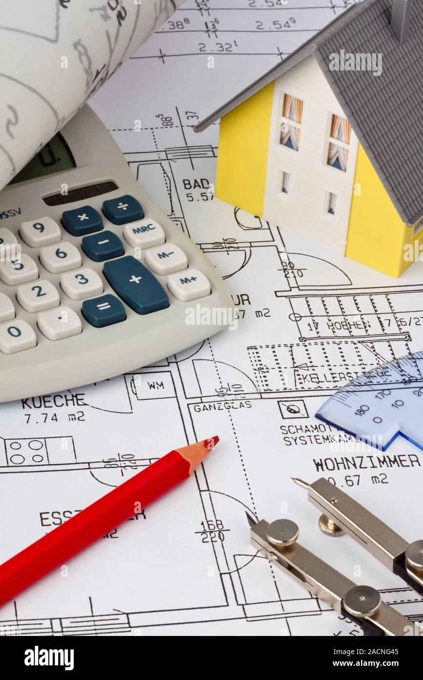 Construction plan of a residential building. house building Stock Photo ...