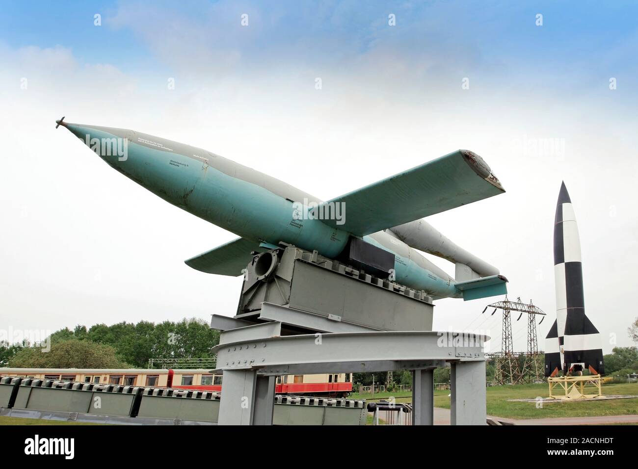 V-1 flying bomb, Peenemunde Museum, Germany. Developed by Nazi Germany ...