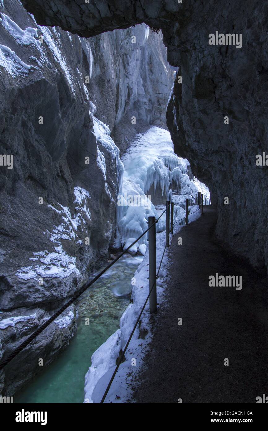 Winter in the Partnachklamm, Bavaria Stock Photo - Alamy