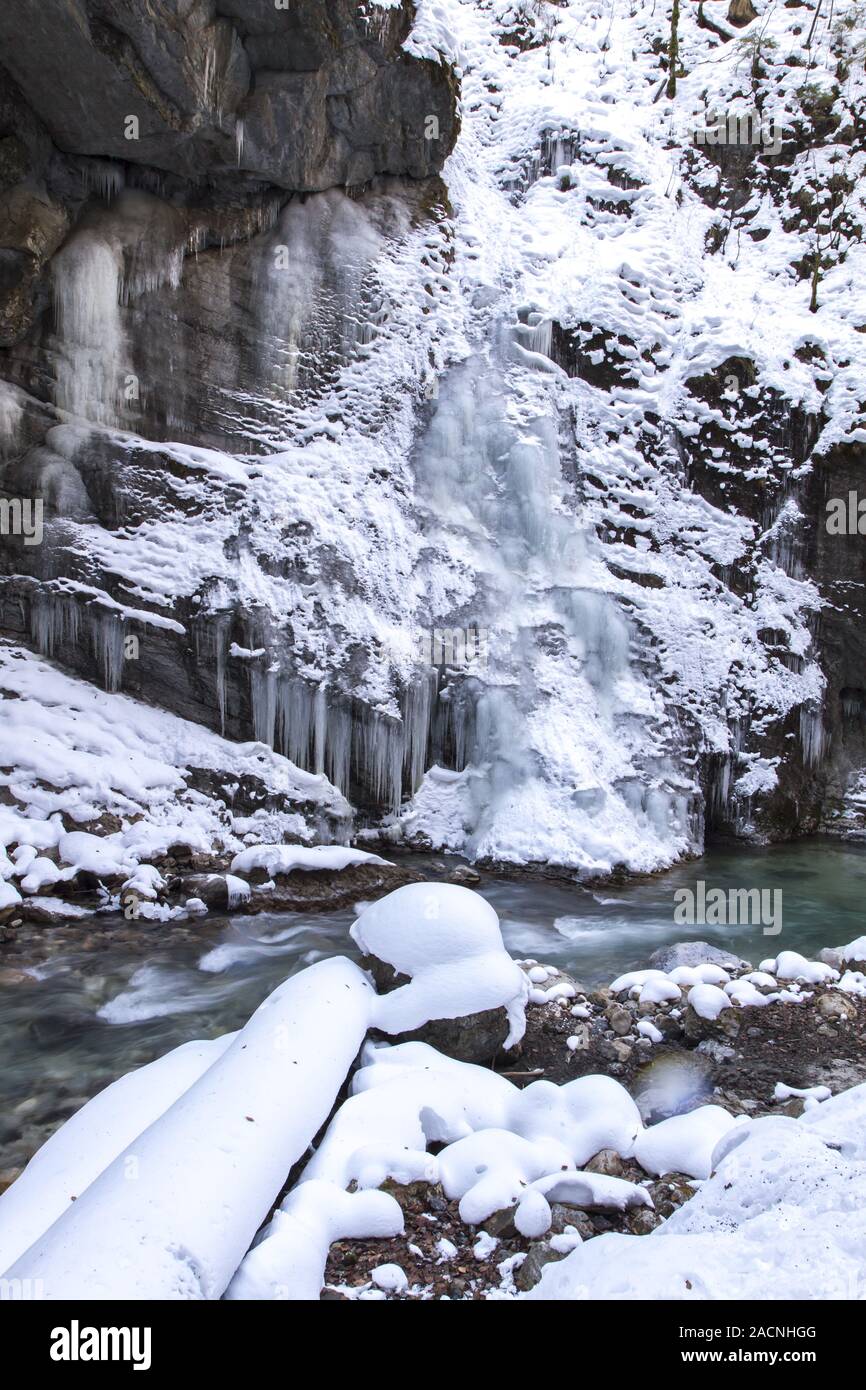 Winter in the Partnachklamm, Bavaria Stock Photo - Alamy