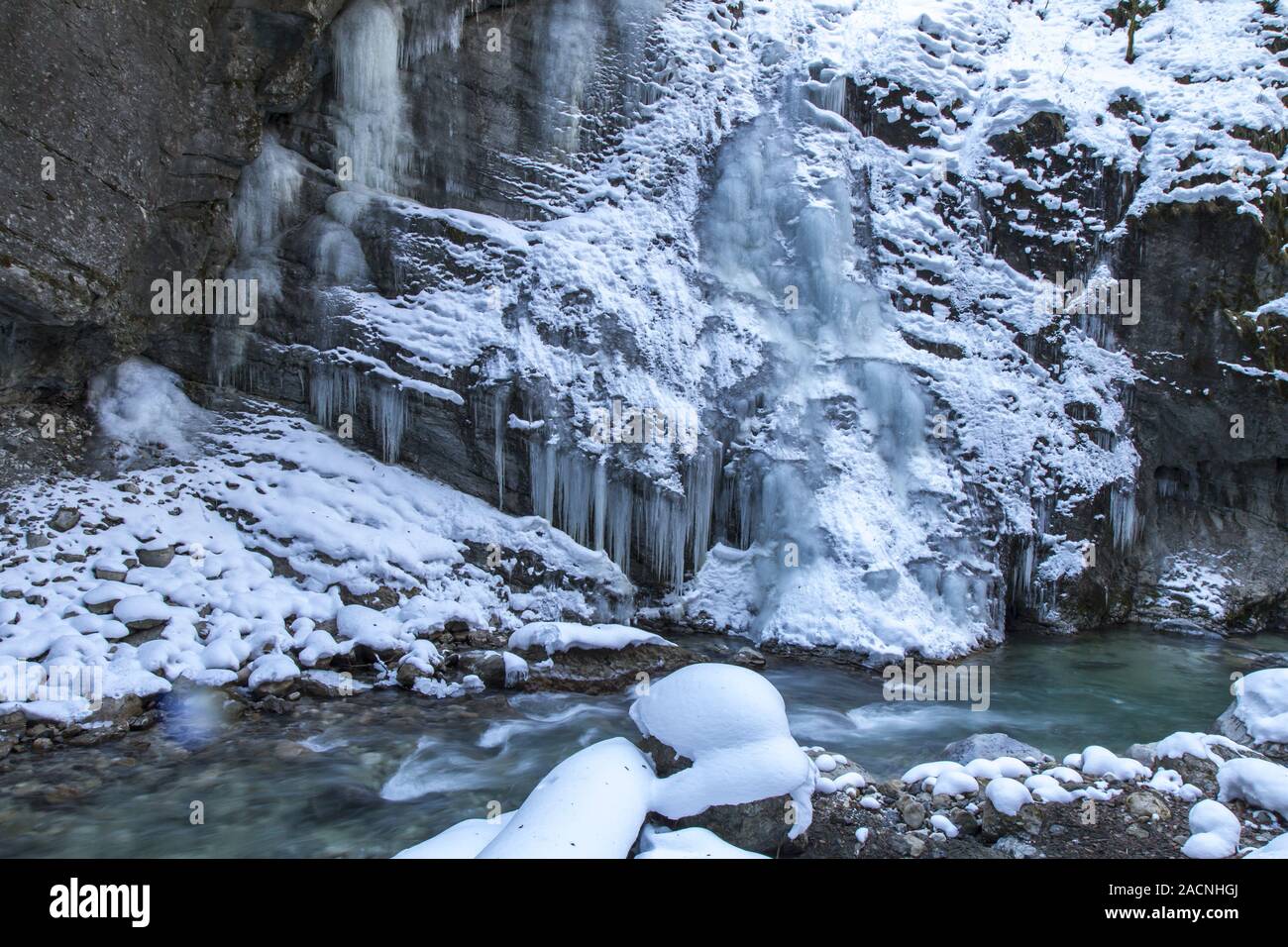 Winter in the Partnachklamm, Bavaria Stock Photo - Alamy