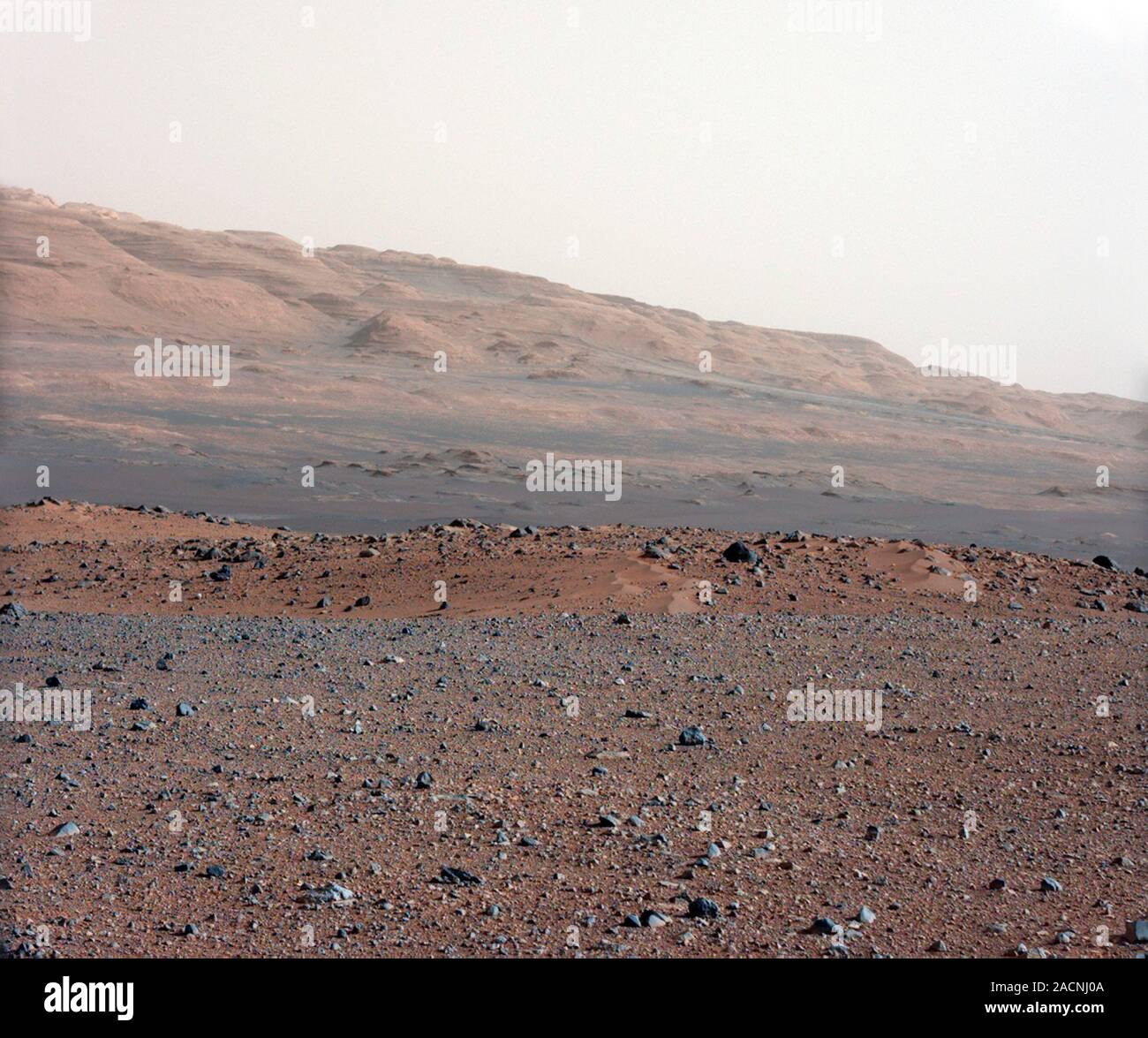 Gale Crater landscape, as imaged by NASA's Curiosity rover on Mars ...