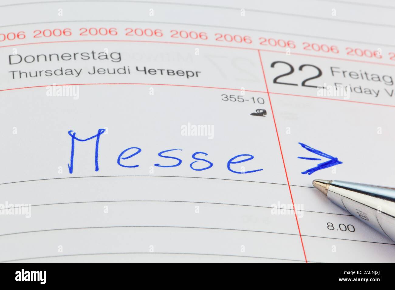 Entry in calendar: Fair Stock Photo - Alamy