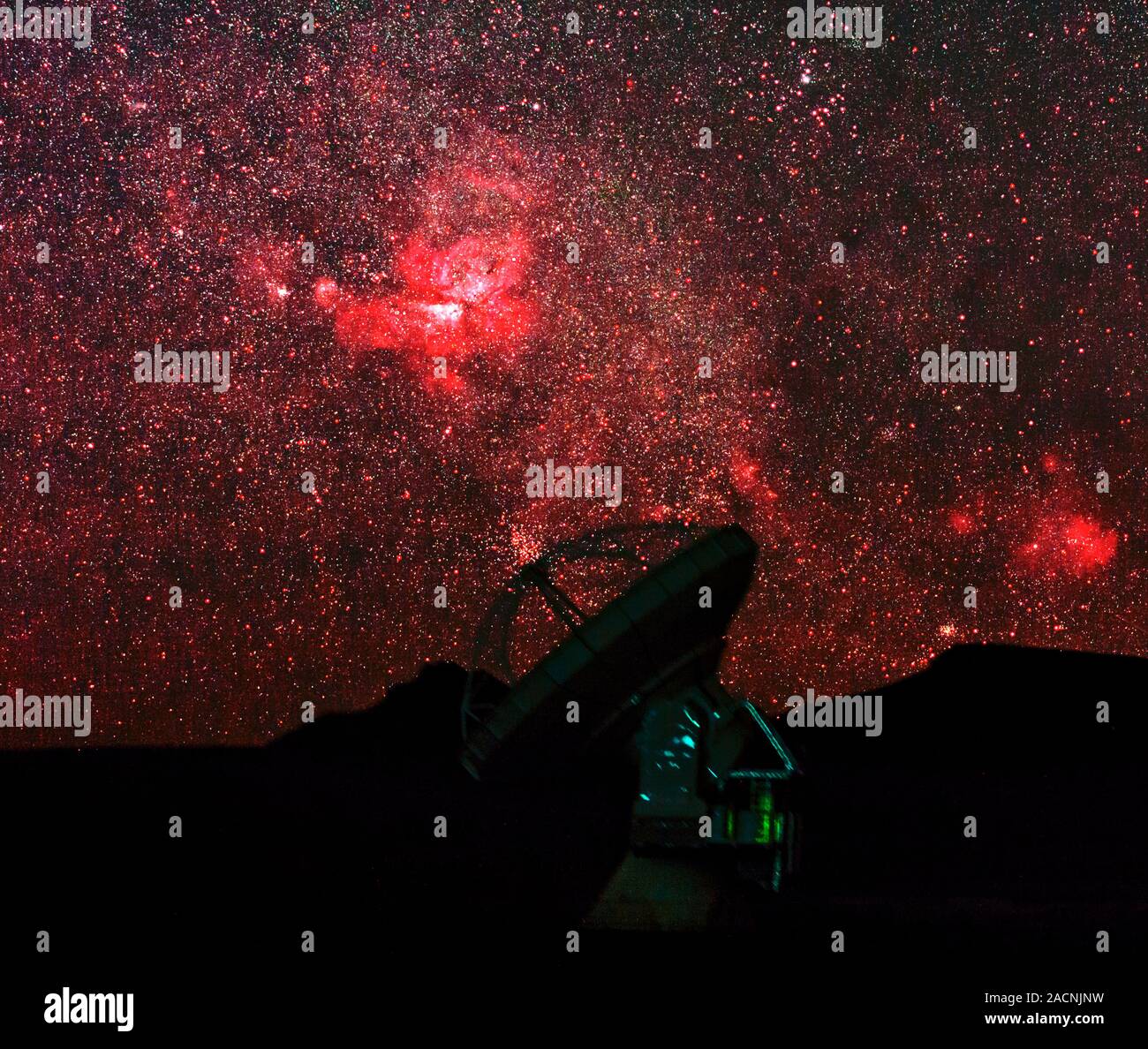 ALMA telescopes under stars. ALMA (Atacama Large Millimetre/sub ...