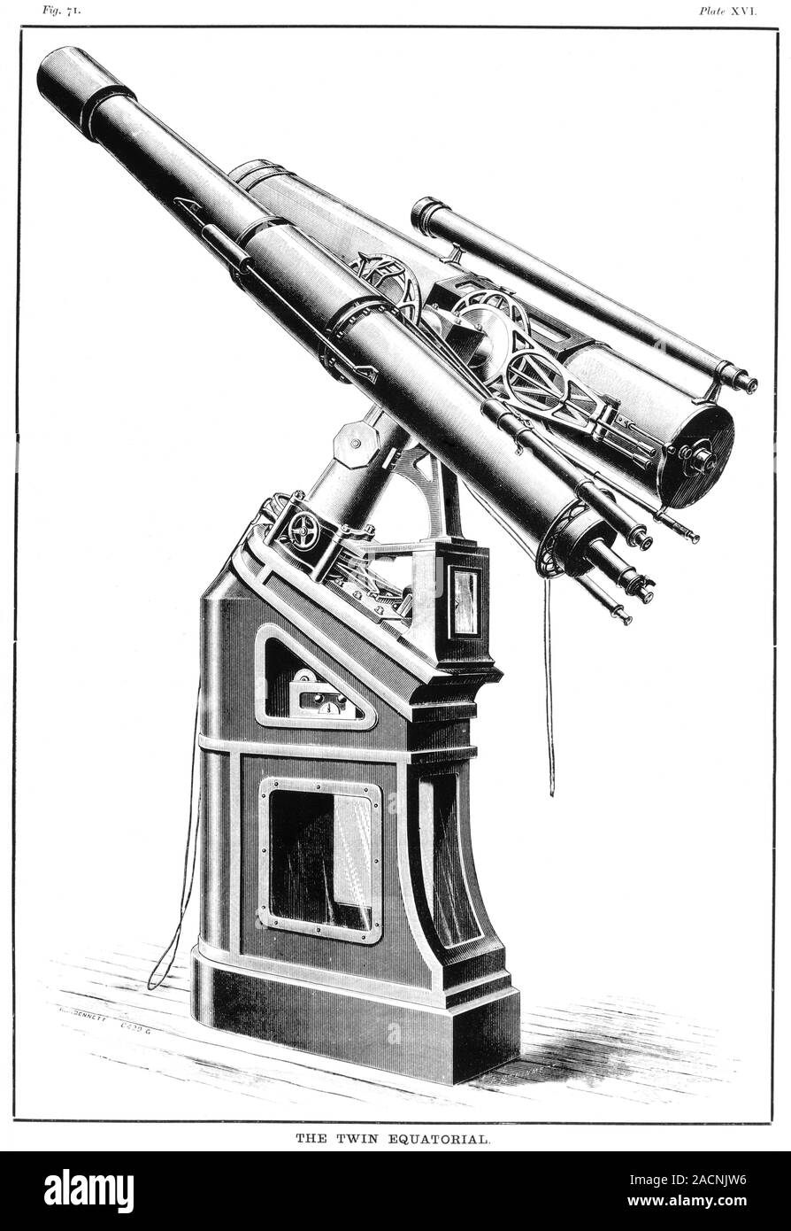 Twin telescope, Tulse Hill Observatory. This twin telescope, on an ...