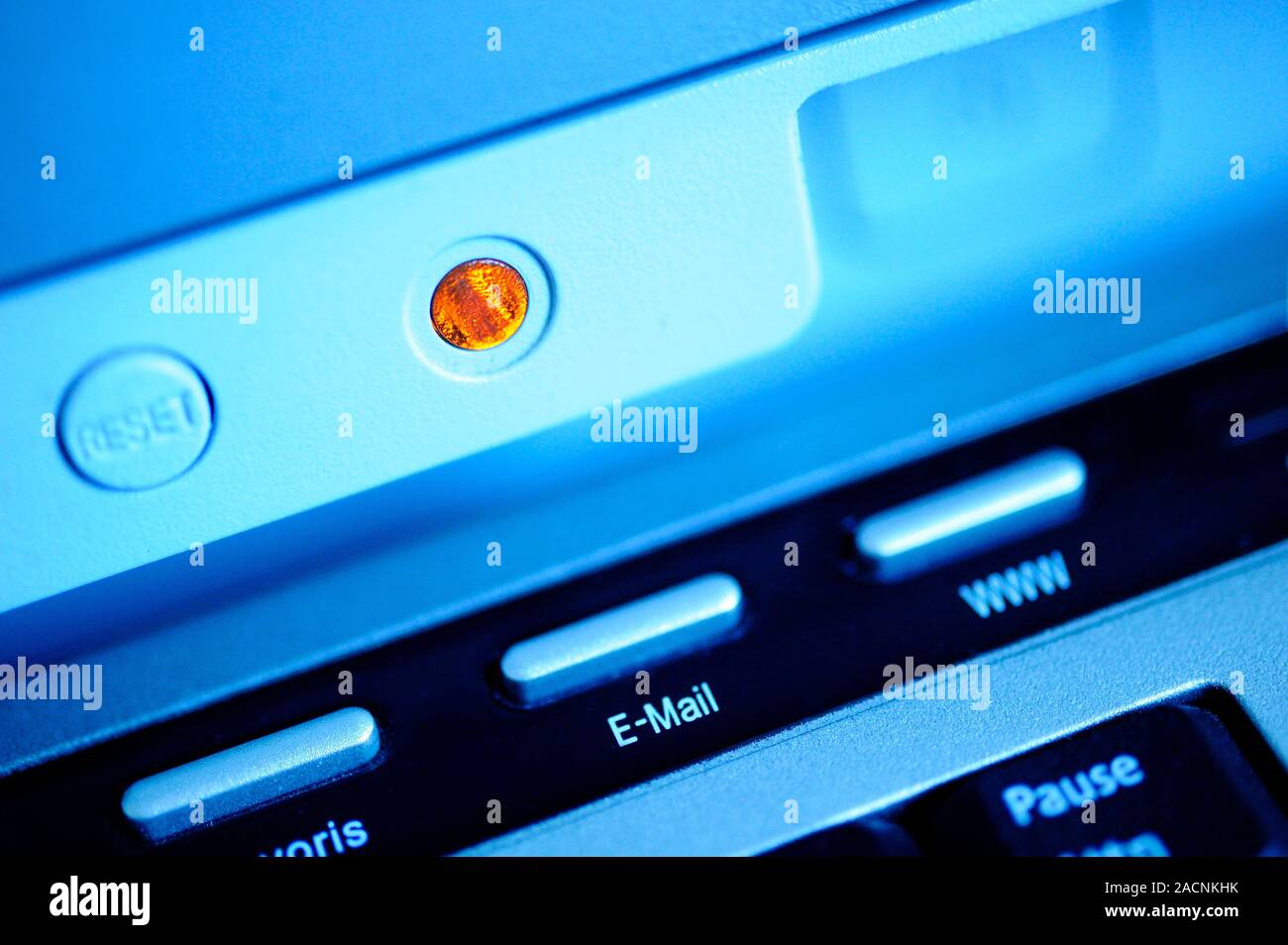 Standby light on a laptop computer Stock Photo - Alamy