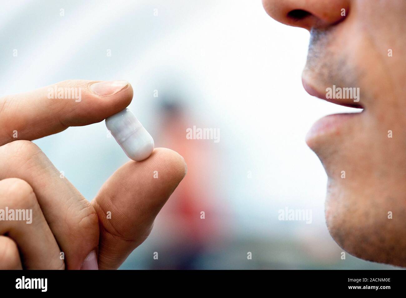 Cryotherapy research. Athlete taking part in research to determine the ...