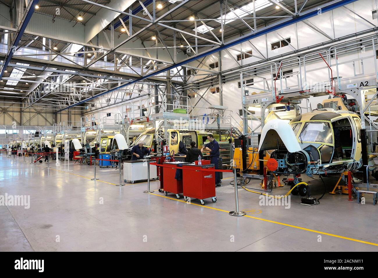 Helicopter manufacturing plant. Eurocopter AS365 Dauphin (Dolphin ...