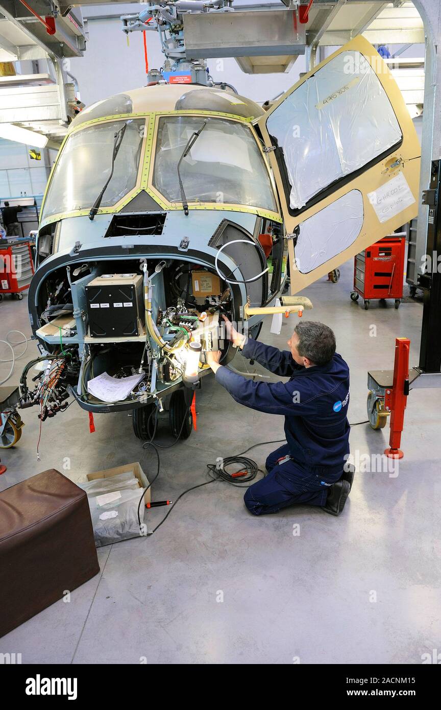 Helicopter manufacturing plant. Eurocopter AS365 Dauphin (Dolphin ...