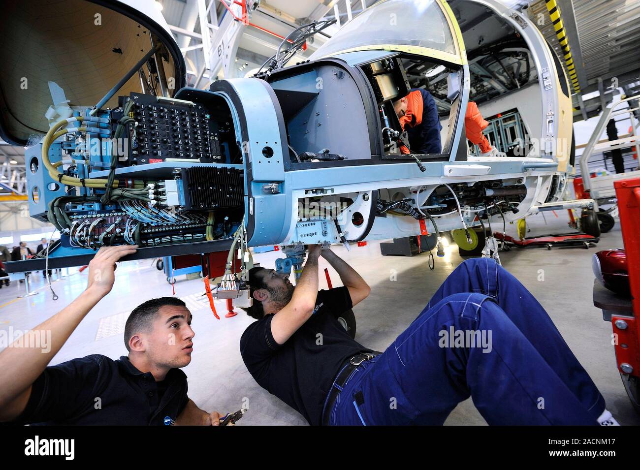 Helicopter manufacturing plant. Eurocopter AS365 Dauphin (Dolphin ...