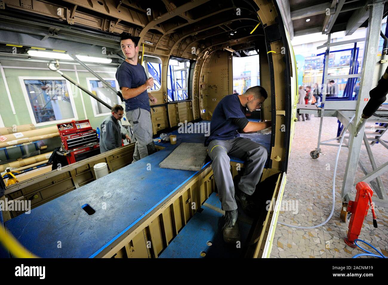 Helicopter manufacturing plant. Eurocopter AS365 Dauphin (Dolphin ...