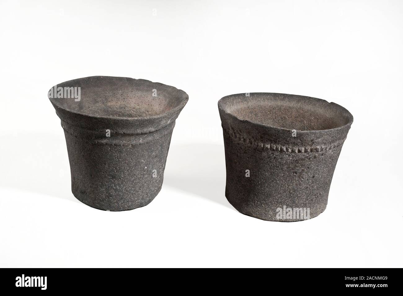 2 Chalcolithic (Copper age) Basalt bowls with rope decorations (private ...