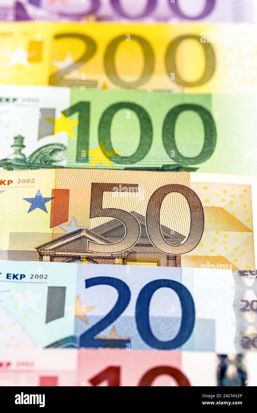 Many different Euro banknotes Stock Photo - Alamy