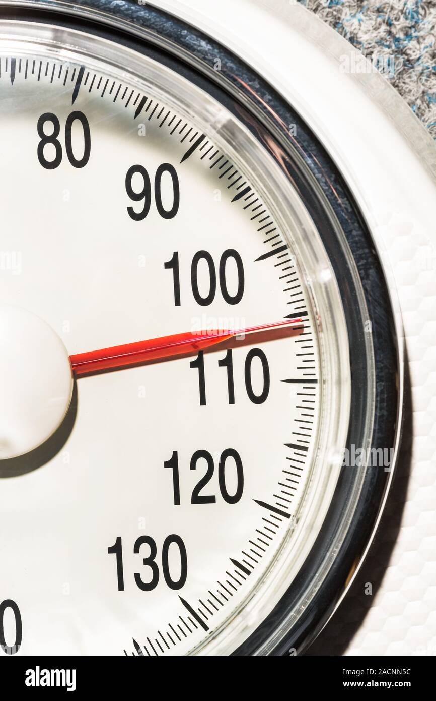 Overweight on a scale Stock Photo - Alamy