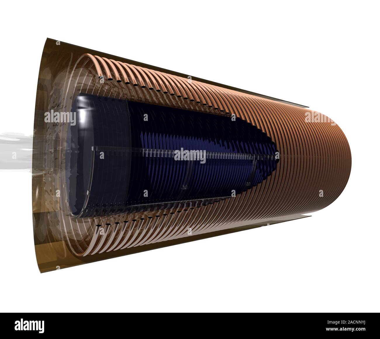Silicon wafer production. Cutaway artwork showing silicon wafers in an ...