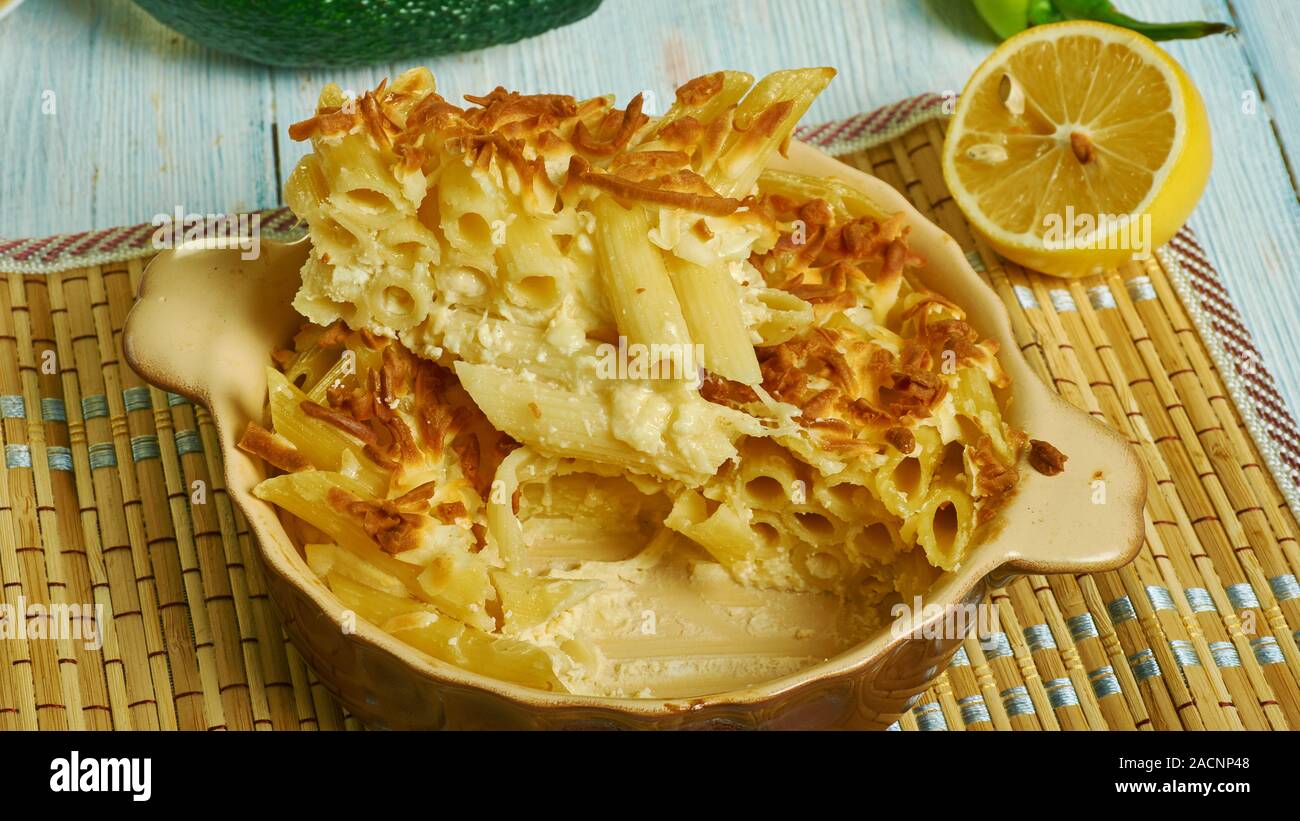 Macaroni and Cheese Pie, Caribbean cuisine, Traditional assorted dishes ...